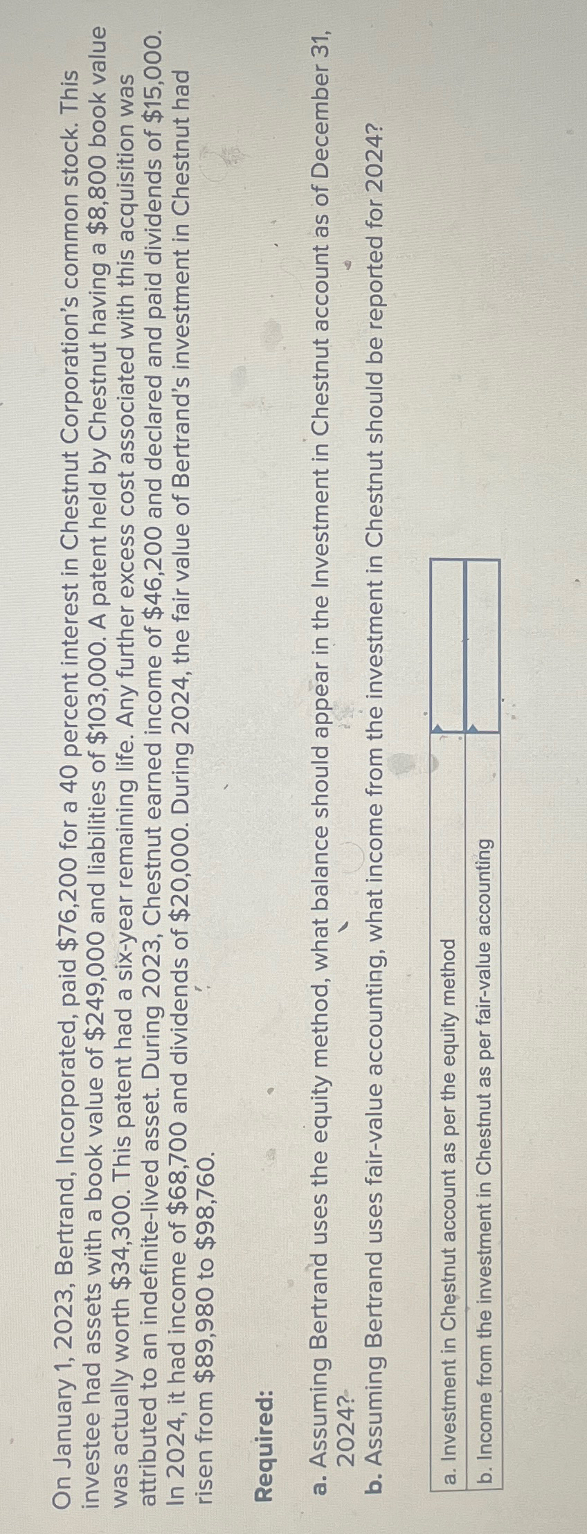 Solved On January 1, 2023, ﻿Bertrand, Incorporated, paid | Chegg.com