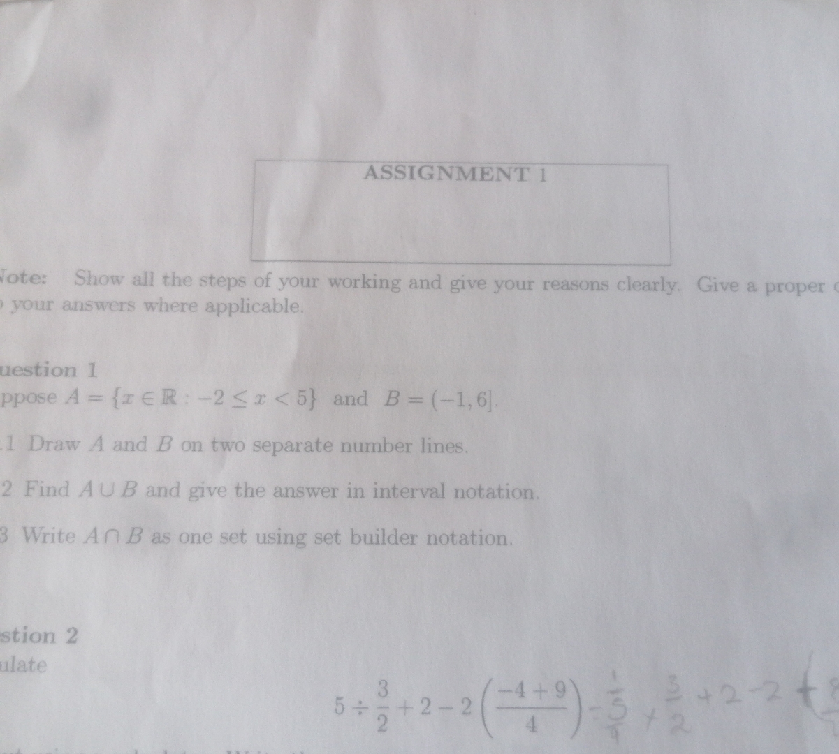 Solved ASSIGNMENT 1Fote: Show all the steps of your working | Chegg.com