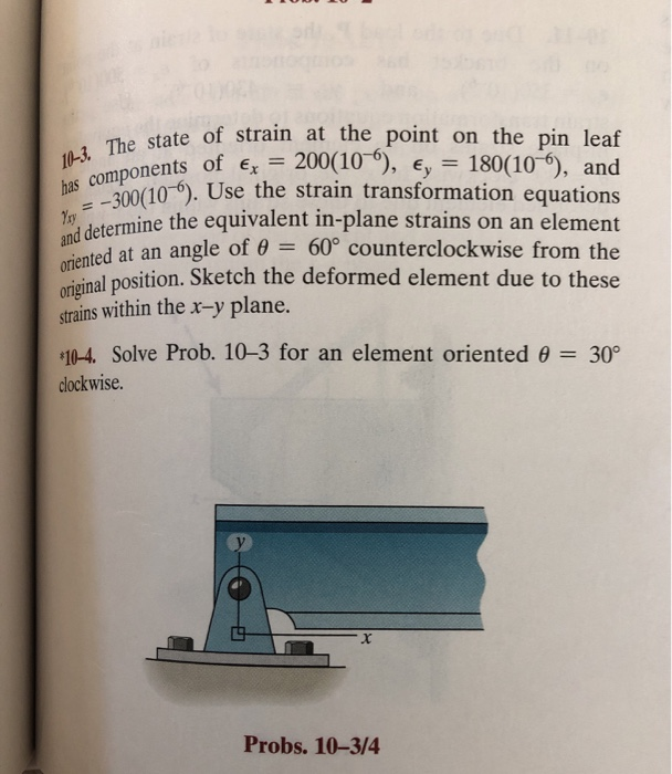 Solved 11-3. The state of strain at the point on the pin | Chegg.com