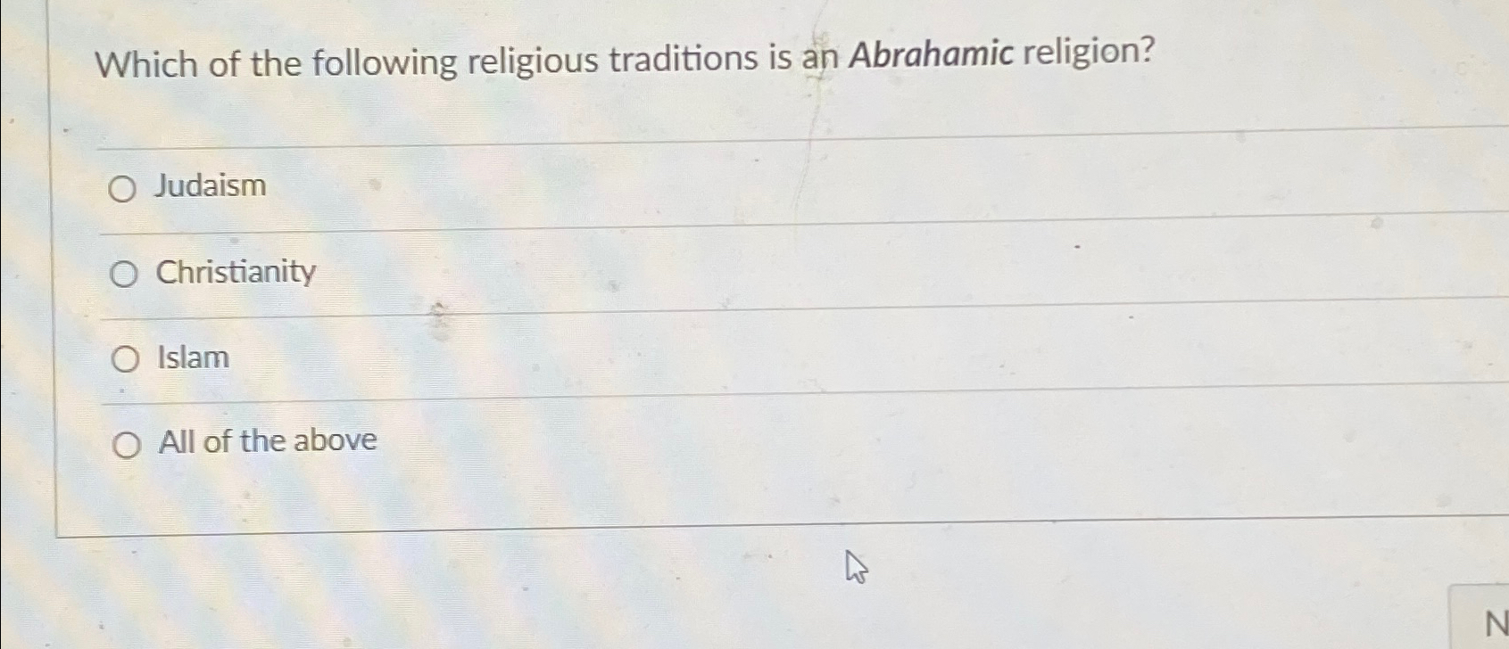 Solved Which of the following religious traditions is an | Chegg.com