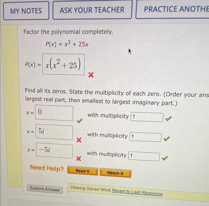 Solved Factor The Polynomial Completely 1612