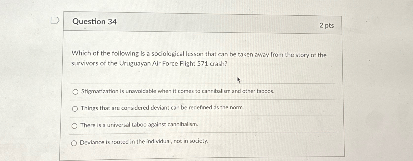 Solved Question 342 ﻿ptsWhich of the following is a | Chegg.com