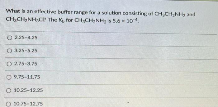 Solved What is an effective buffer range for a solution | Chegg.com