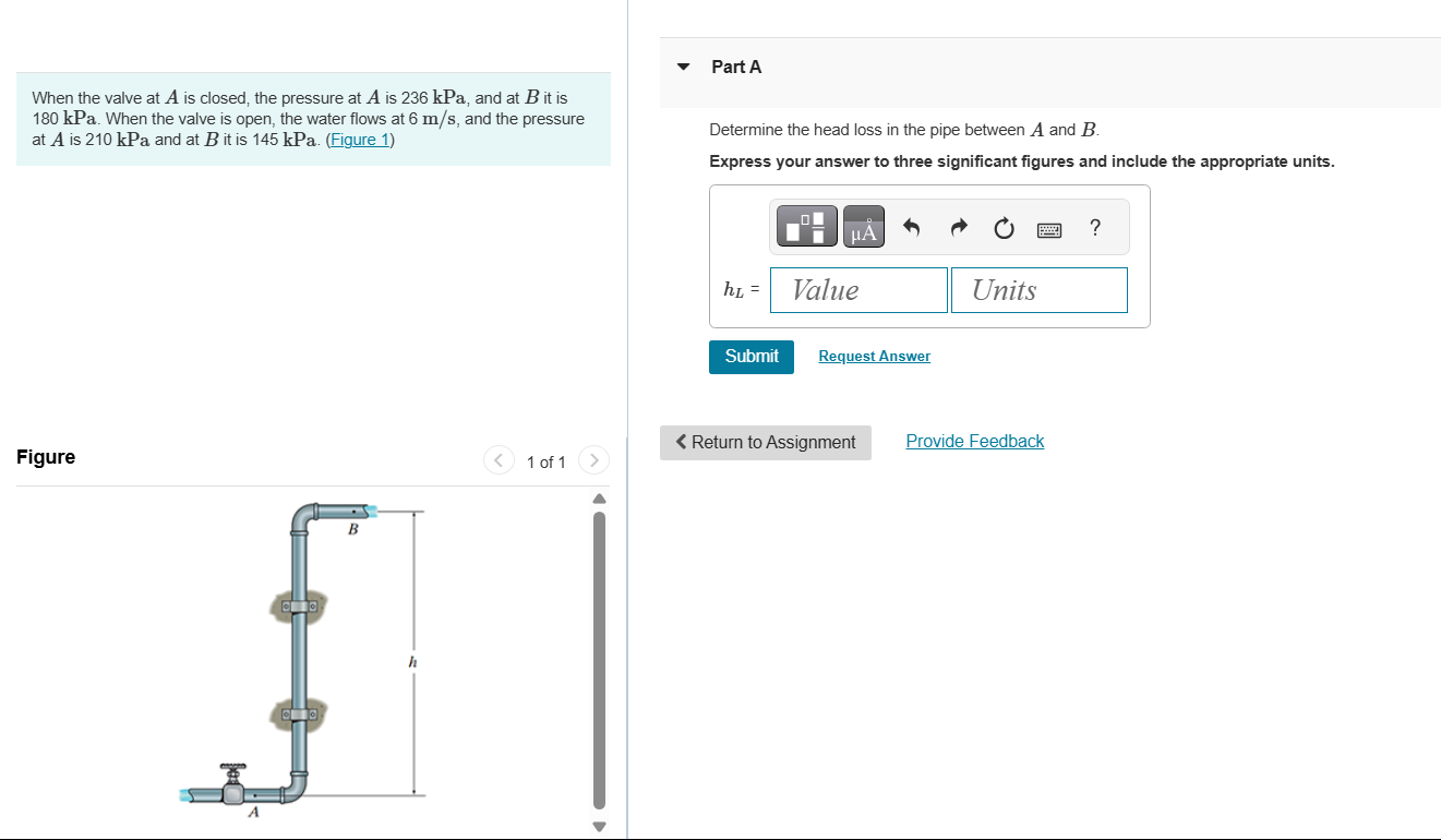 Solved When the valve at AA is closed, the pressure at AA is | Chegg.com