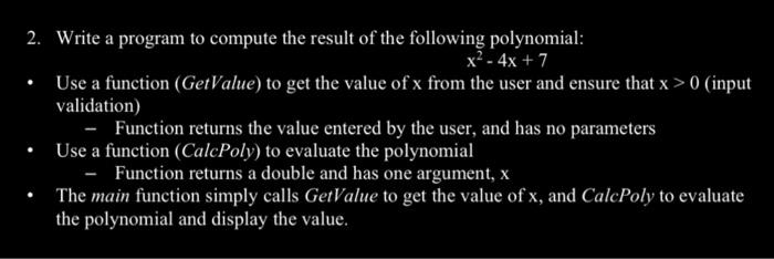 Solved 2. Write a program to compute the result of the | Chegg.com