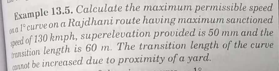 Solved Example 13.5. Calculate the maximum permissible speed | Chegg.com