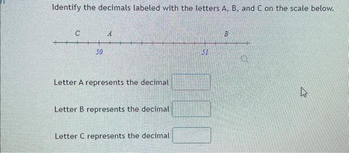 Solved Identify the decimals labeled with the letters A, B, | Chegg.com