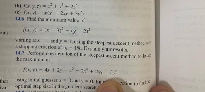 Solved 14 5 Find The Gradient Vector And Hessian Matrix For