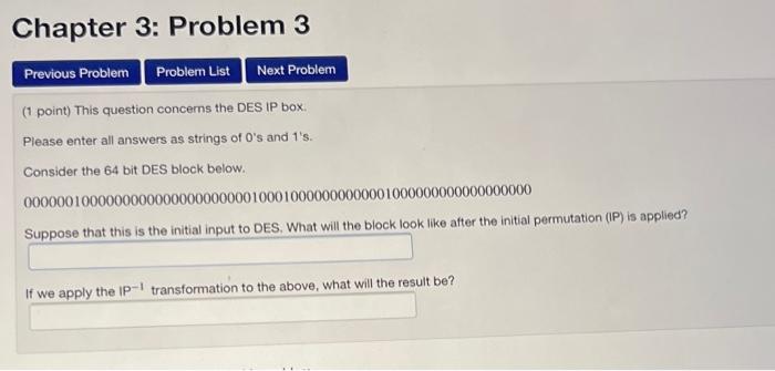 Solved Chapter 3: Problem 3 Previous Problem Problem List | Chegg.com