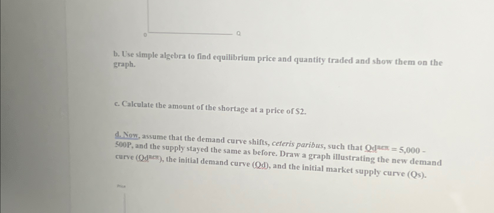 Solved b. ﻿Use simple algebra to find equilibrium price and | Chegg.com