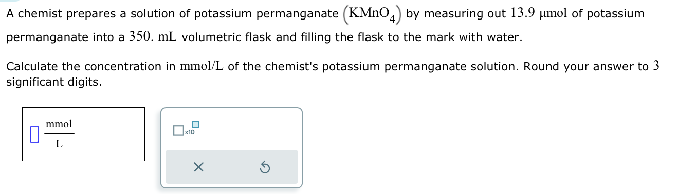 Solved A chemist prepares a solution of potassium | Chegg.com