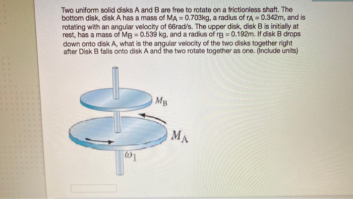 Solved Two uniform solid disks A and B are free to rotate on | Chegg.com