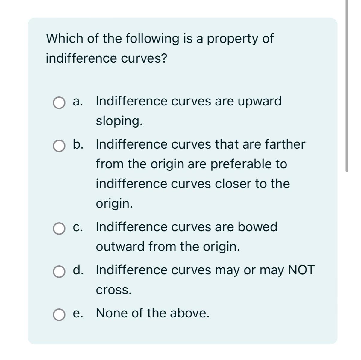 Solved Which of the following is a property of indifference | Chegg.com
