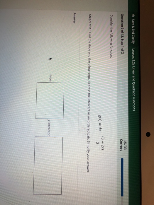 Solved Save & End Certify Lesson: 3.2a Linear and Quadratic | Chegg.com