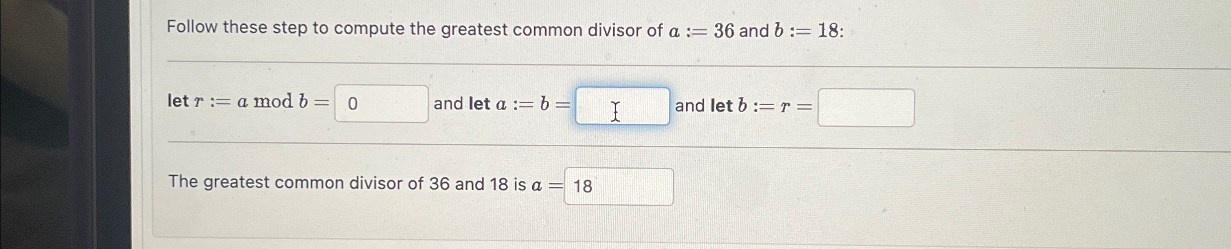 Solved Follow these step to compute the greatest common | Chegg.com