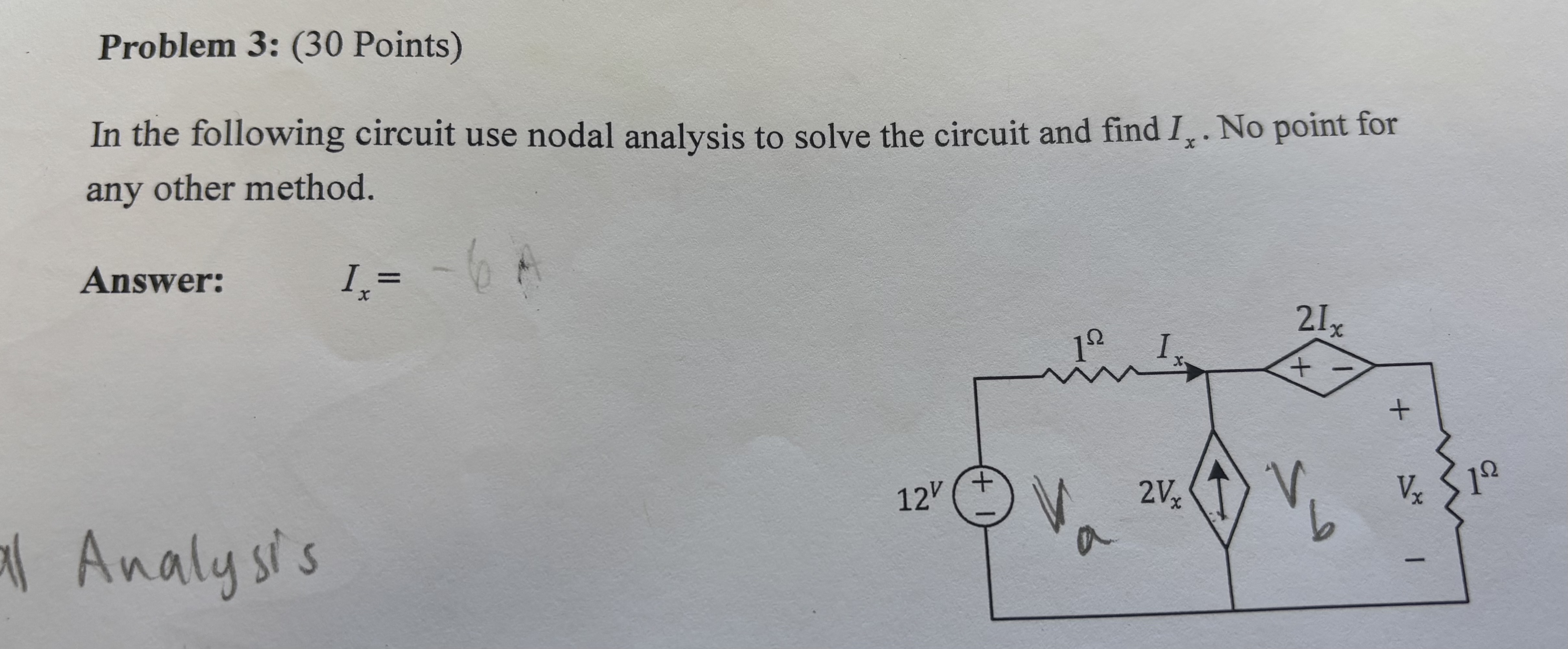 Solved Problem 3: (30 ﻿Points)In ﻿the following circuit use | Chegg.com