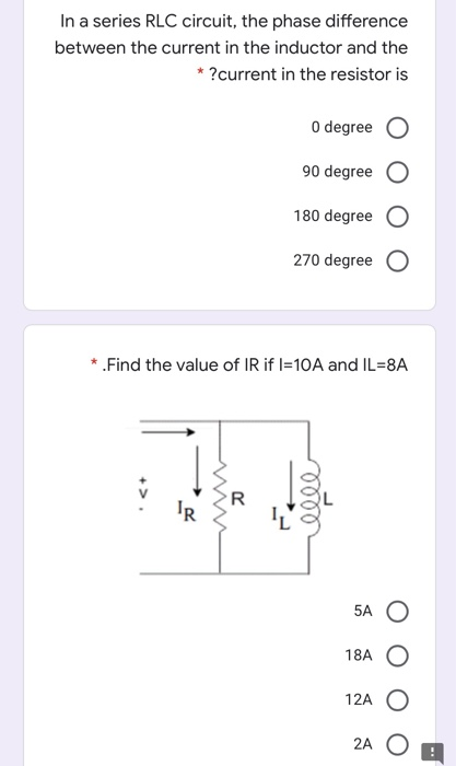 Solved In a series RLC circuit, the phase difference between | Chegg.com