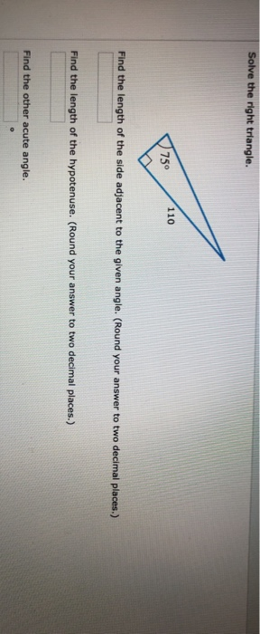 Solved solve the right triangle. find the length of the side | Chegg.com