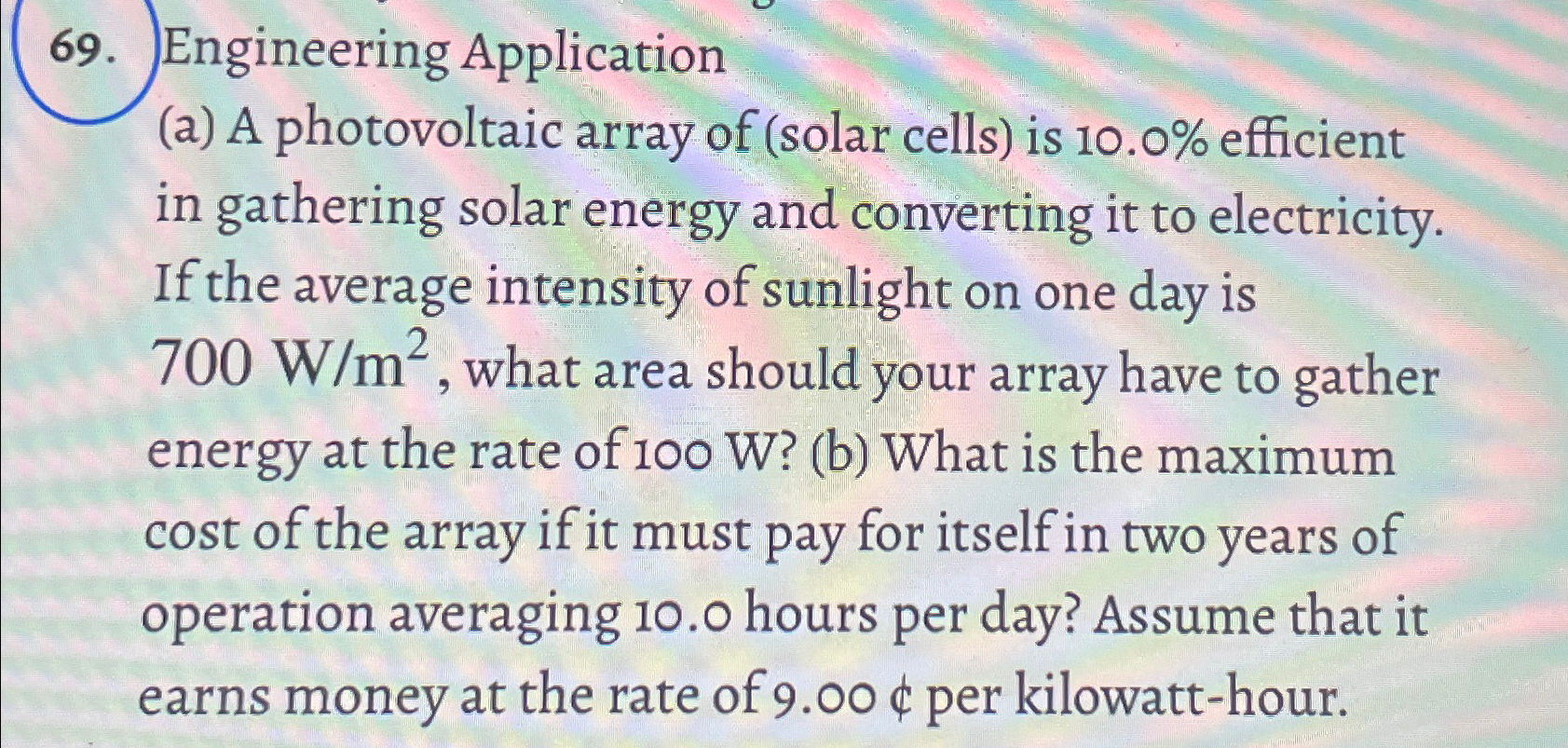 Solved Engineering Application(a) ﻿A photovoltaic array of | Chegg.com