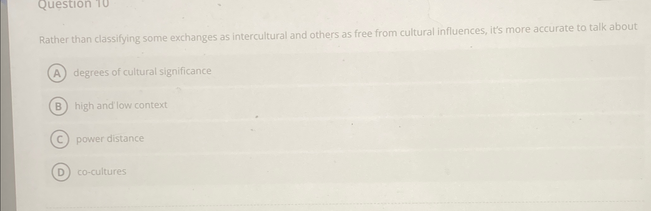 Solved Question 10Rather than classifying some exchanges as | Chegg.com