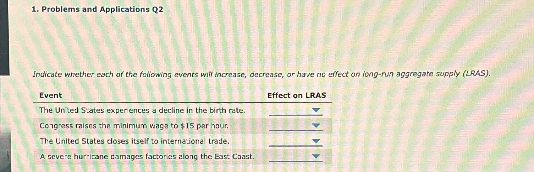 Solved Problems and Applications Q2Indicate whether each of | Chegg.com
