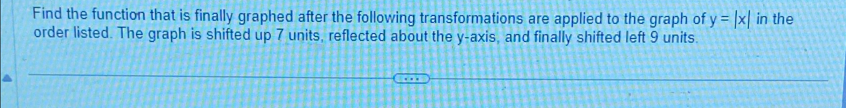 Solved Find the function that is finally graphed after the | Chegg.com