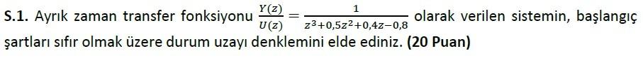 Solved Given the discrete-time transfer function 𝑌(z)/U(z) | Chegg.com