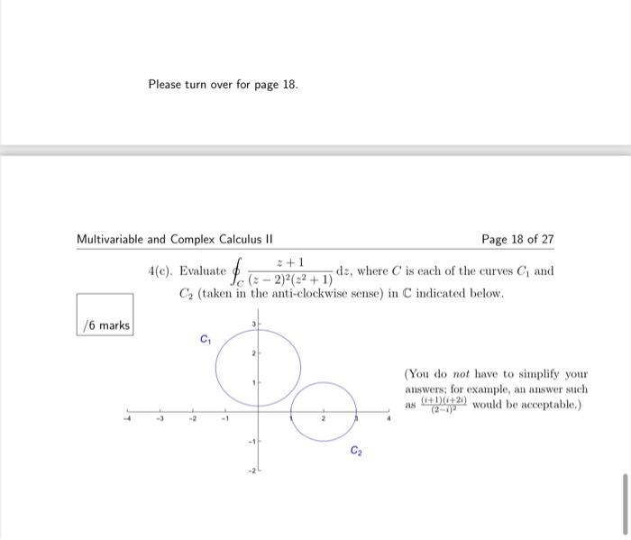 Solved Multivariable and Complex Calculus II 12 Total | Chegg.com