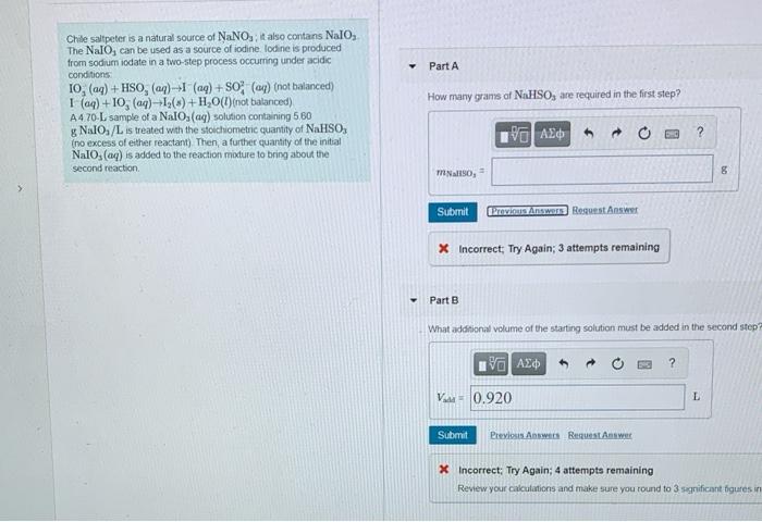 Solved Part A Chile saltpeter is a natural source of NaNO, | Chegg.com