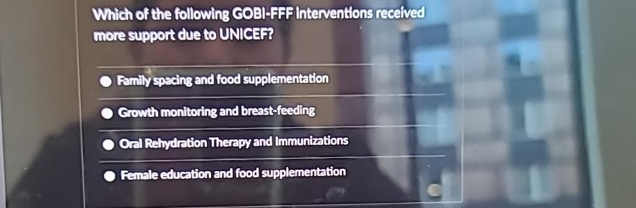 Solved Which of the following GOBI-FFF Interventions | Chegg.com