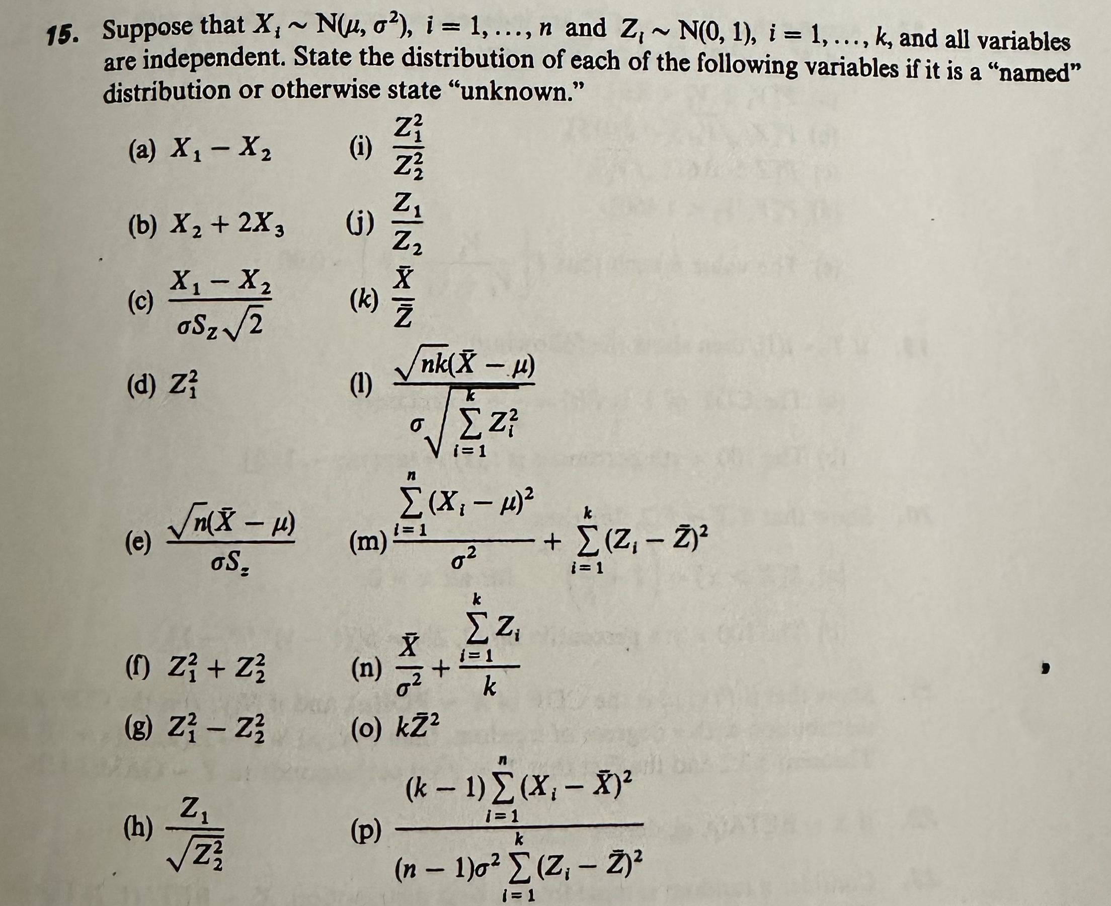 Suppose that xi∼N(μ,σ2),i=1,dots,n ﻿and | Chegg.com