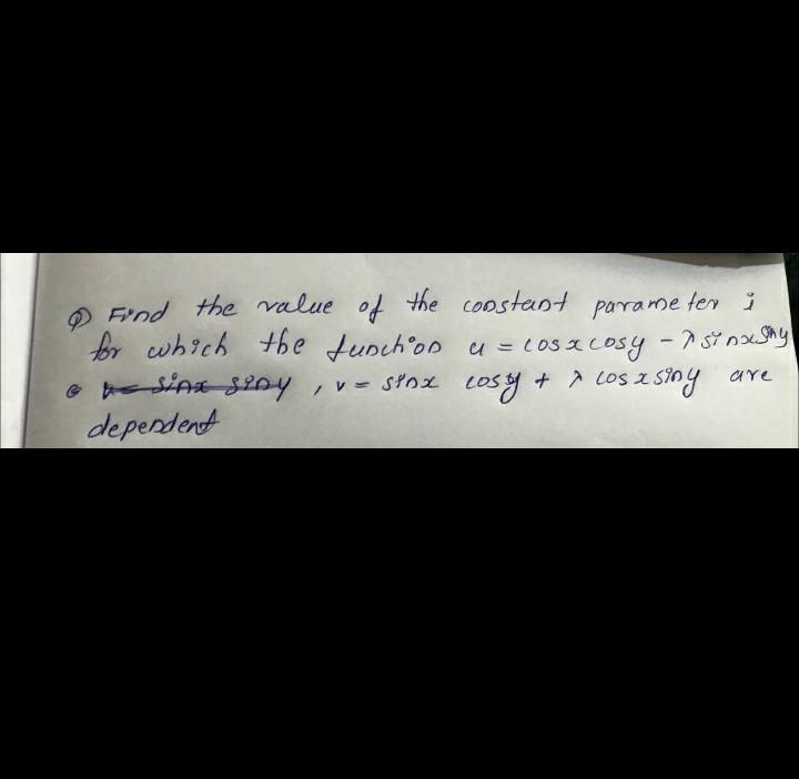 Solved find the values of the constant parameter lamda for | Chegg.com