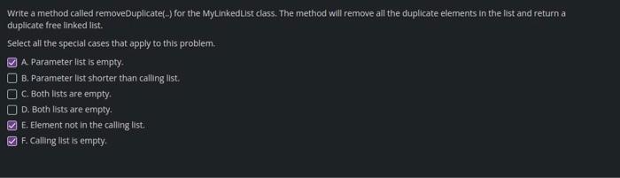 Solved Write a method called removeDuplicate(.) for the | Chegg.com