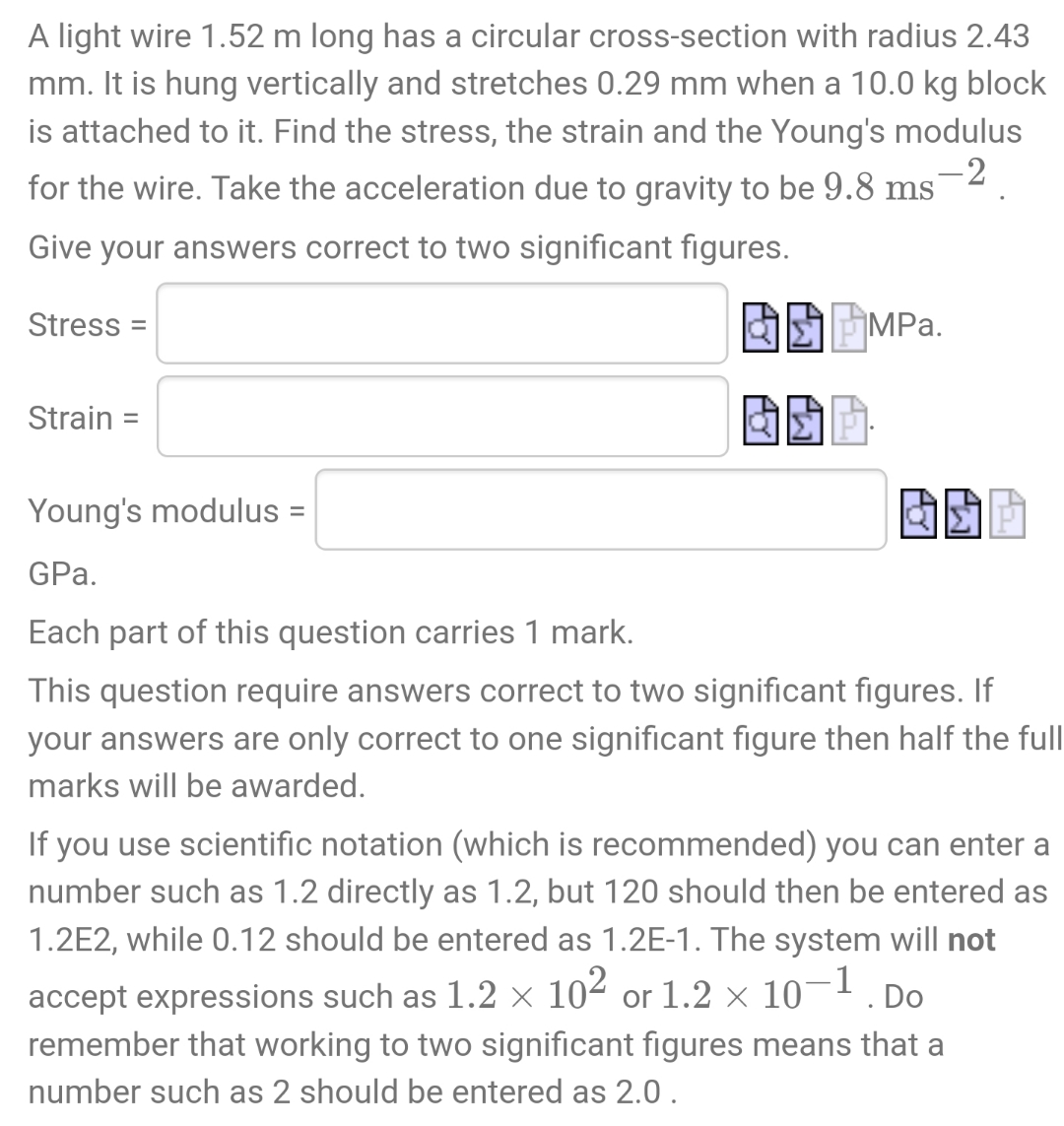 Solved A light wire 1.52m ﻿long has a circular cross-section | Chegg.com