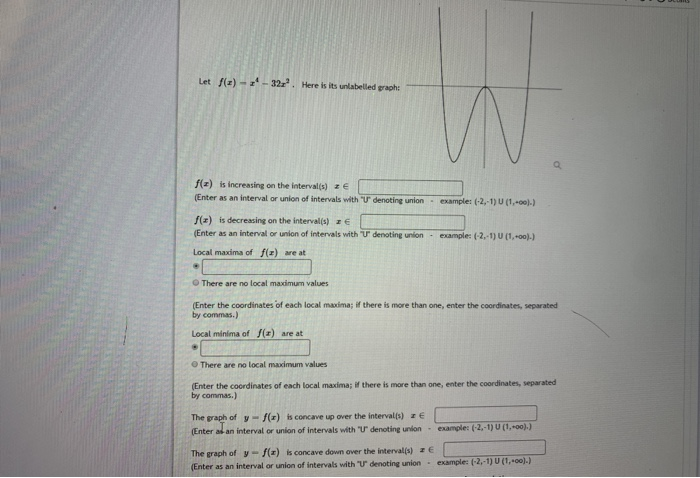 Solved Let f(z) - = -32. Here is its unlabelled graph n f(z) | Chegg.com