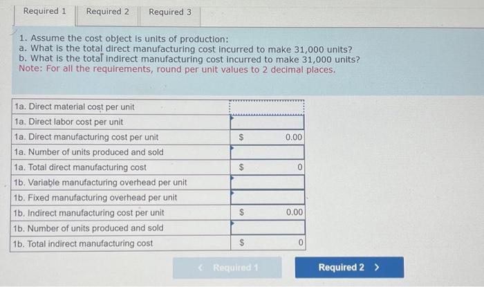Solved 2. Assume the cost object is the Manufacturing | Chegg.com