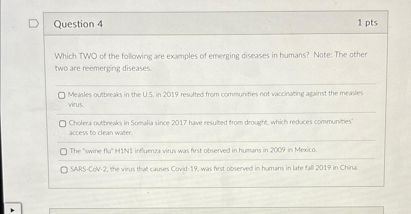 Solved Question 41 ﻿ptsWhich TWO of the following are | Chegg.com