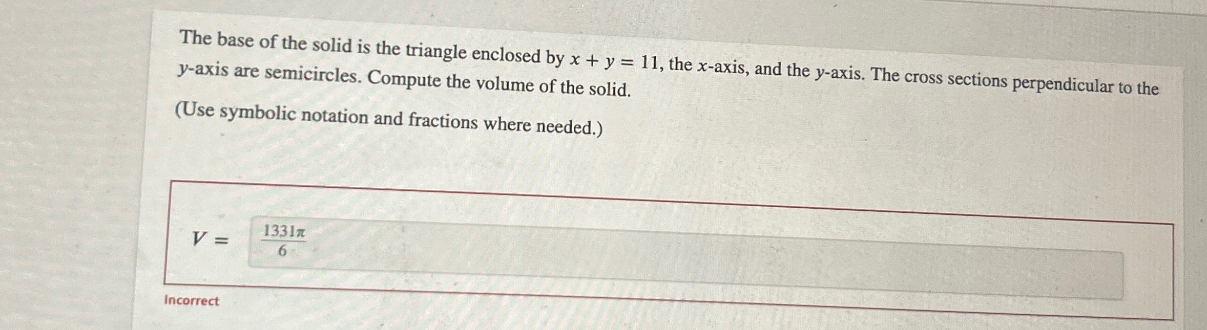Solved The base of the solid is the triangle enclosed by | Chegg.com
