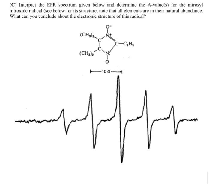 Solved (C) Interpret the EPR spectrum given below and | Chegg.com