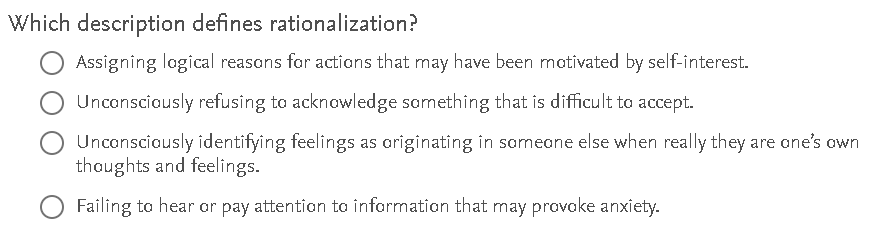 Solved Which description defines rationalization?Assigning | Chegg.com