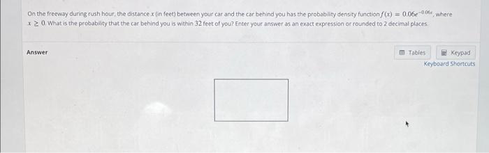 Solved On the freeway during rush hour, the distance x (n | Chegg.com