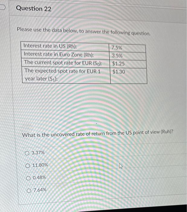 Solved Please use the data below, to answer the following | Chegg.com