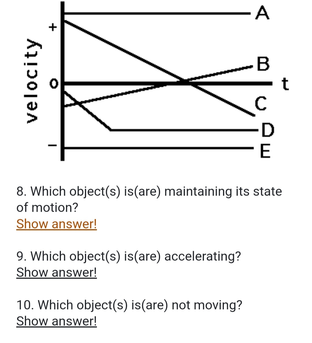 Solved Which object(s) ﻿is(are) ﻿maintaining its state of | Chegg.com