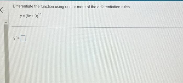 Solved Differentiate the function using one or more of the | Chegg.com