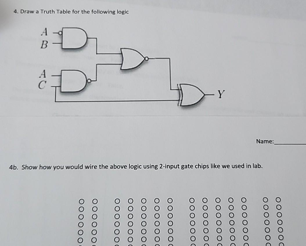 Draw a Truth Table for the following logicName:4b. | Chegg.com