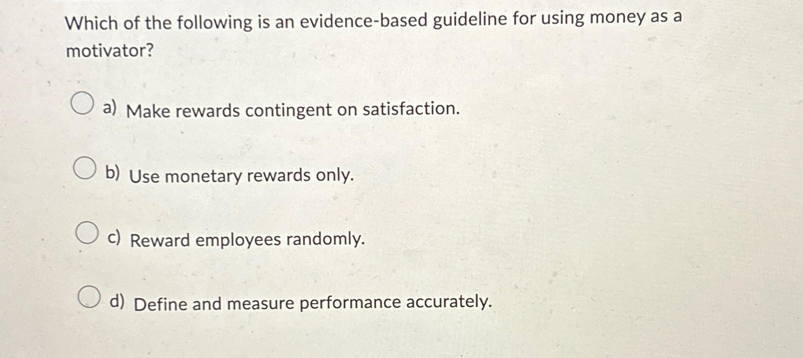 Solved Which of the following is an evidence-based guideline | Chegg.com