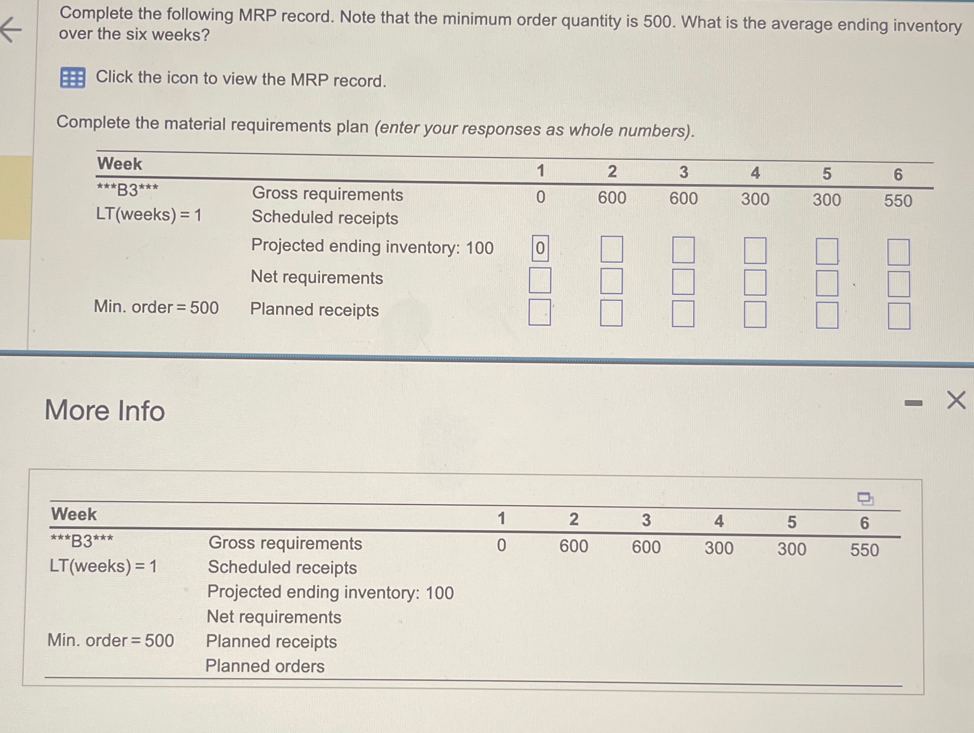 Solved Complete the following MRP record. Note that the | Chegg.com