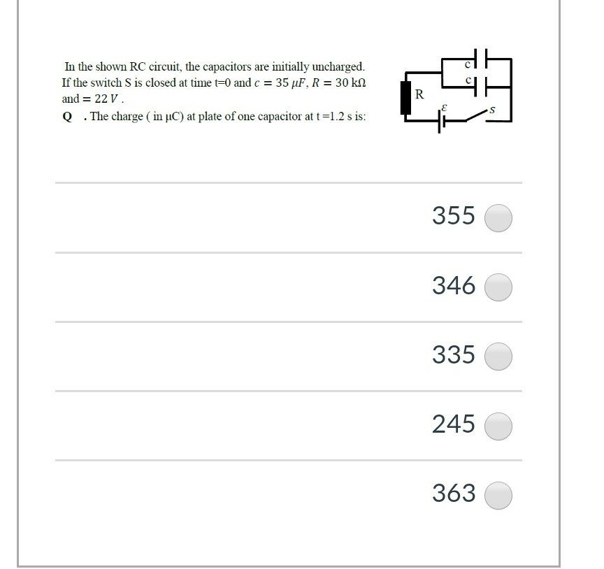 Solved In the shown RC circuit, the capacitors are initially | Chegg.com