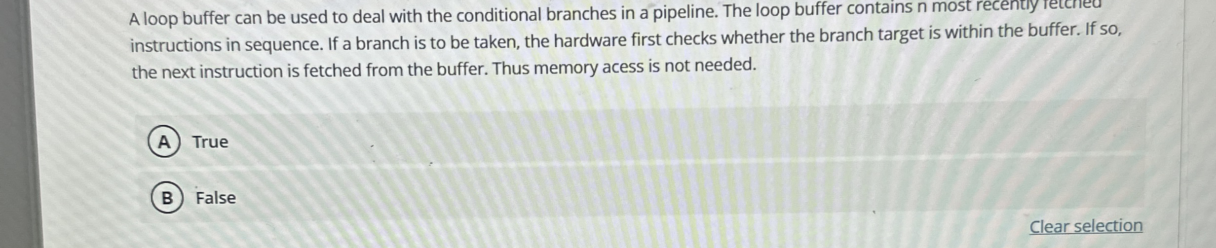 Solved A loop buffer can be used to deal with the | Chegg.com