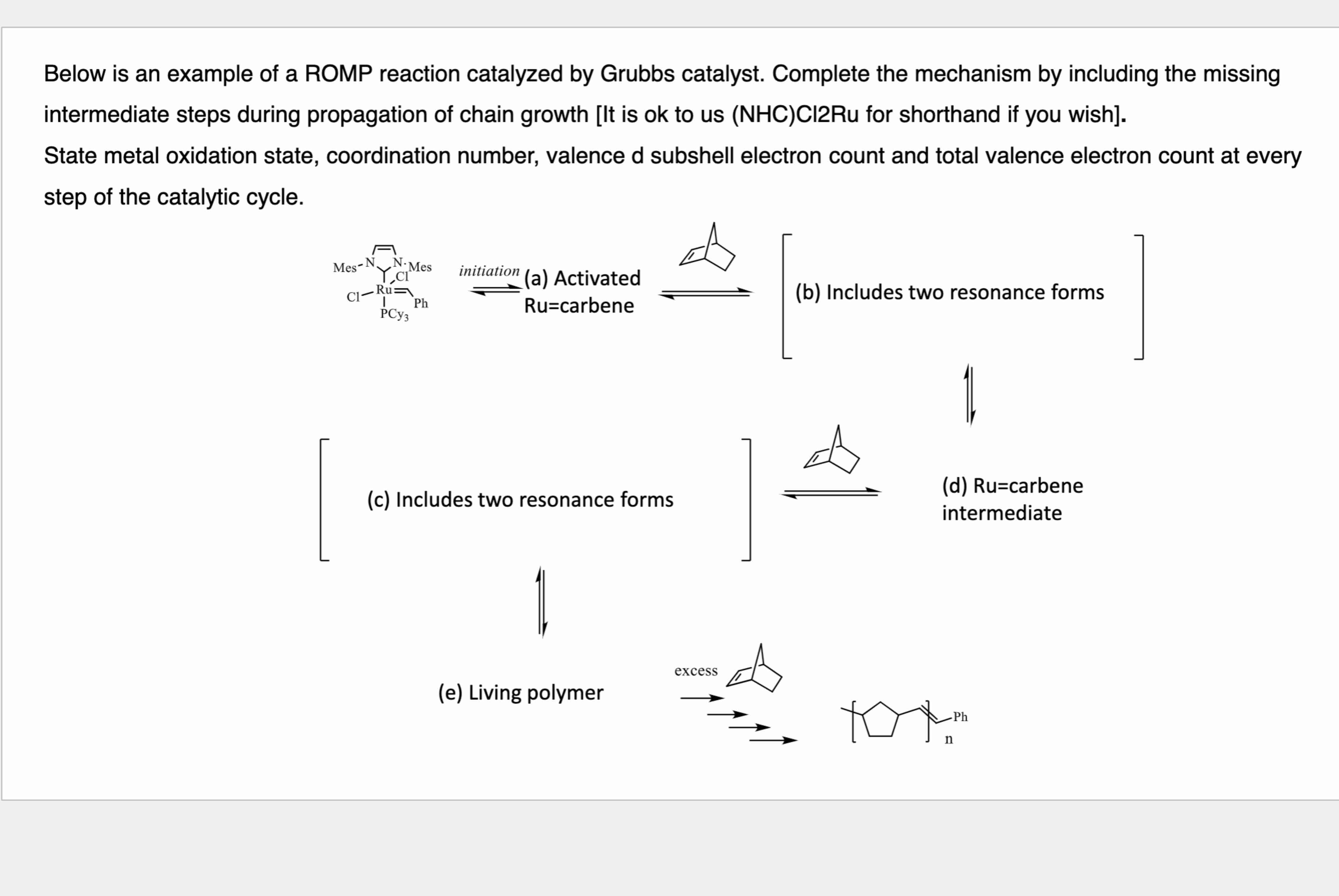 Solved Below is an example of a ROMP reaction catalyzed by | Chegg.com